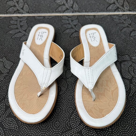 b.o.c. | Shoes | Born Boc Concept Womens Size 8 M White Leather Thong ...